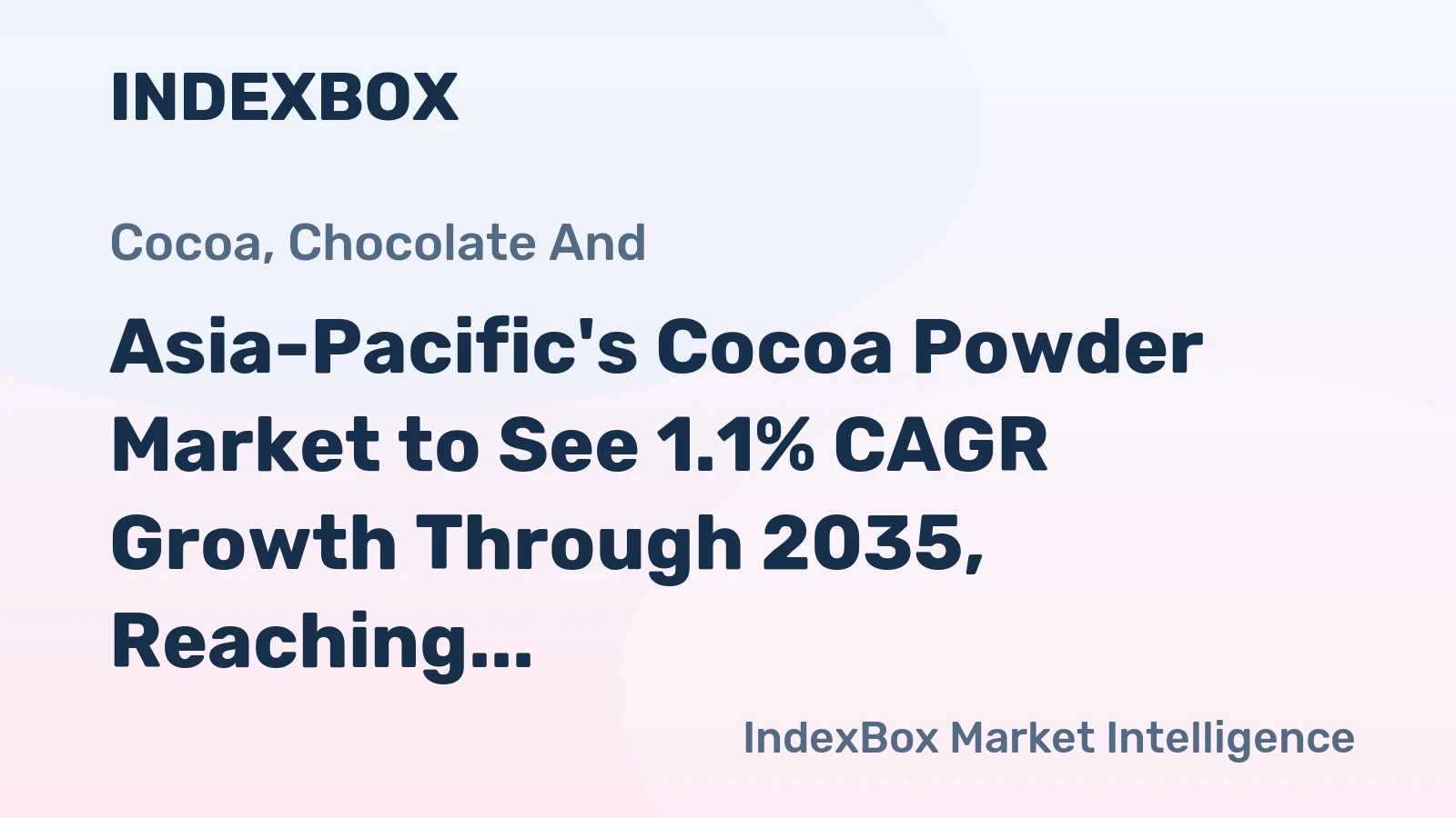 Asia-Pacific's Cocoa Powder Market to See 1.1% CAGR Growth Through 2035, Reaching $5.1B