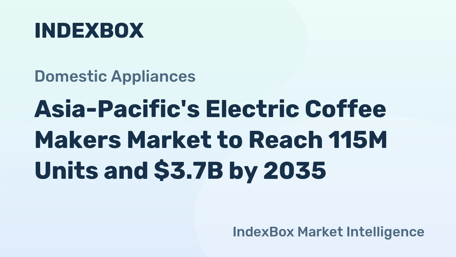 Asia-Pacific's Electric Coffee Makers Market to Reach 115M Units and $3.7B by 2035