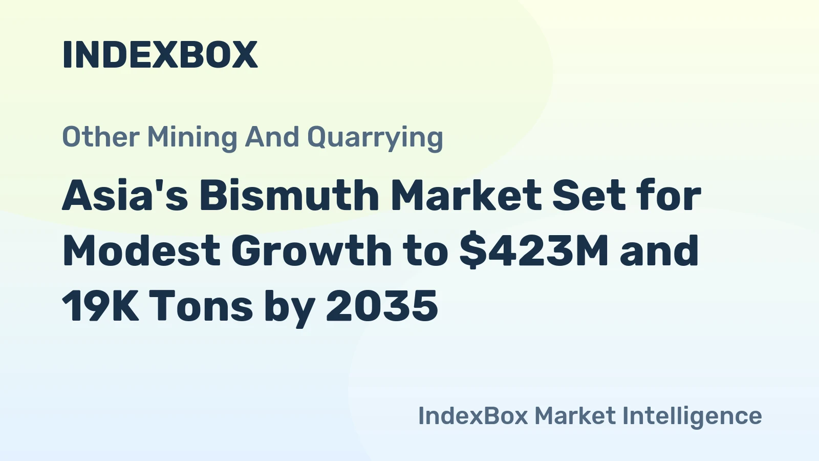 Asia's Bismuth Market Set for Modest Growth to $423M and 19K Tons by 2035