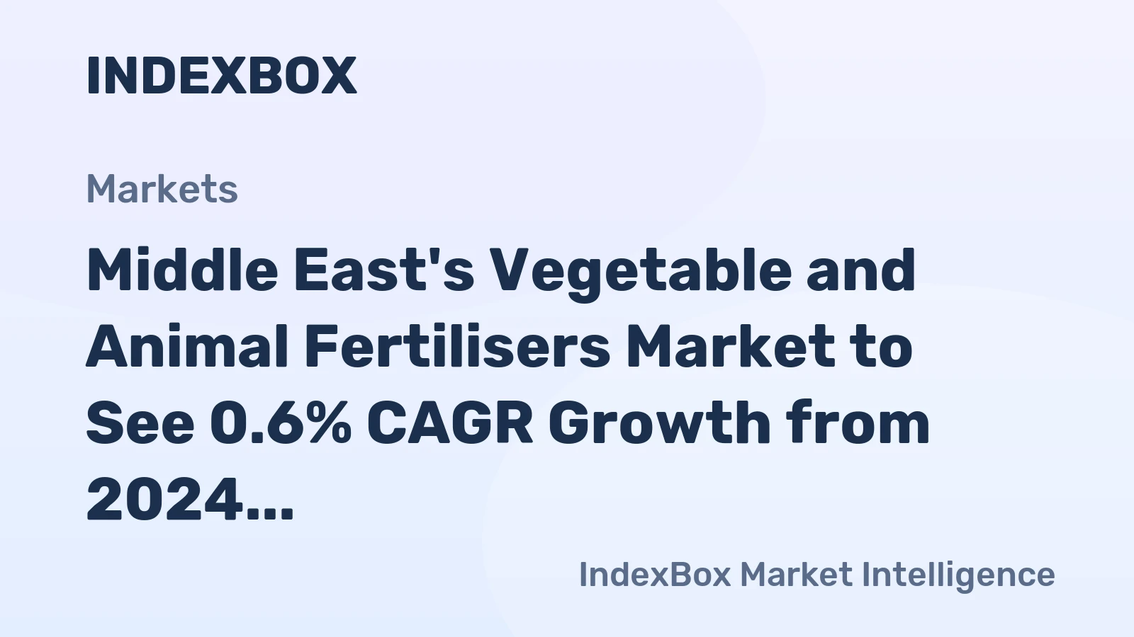 Middle East's Vegetable and Animal Fertilisers Market to See 0.6% CAGR Growth from 2024 to 2035
