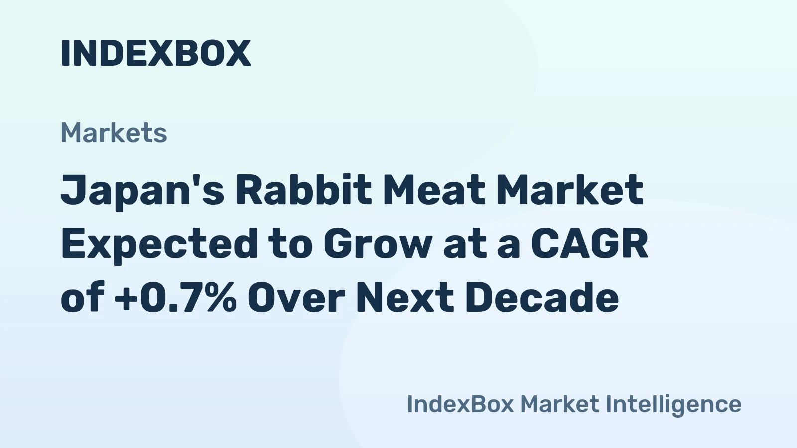 Japan's Rabbit Meat Market Expected to Grow at a CAGR of +0.7% Over Next Decade