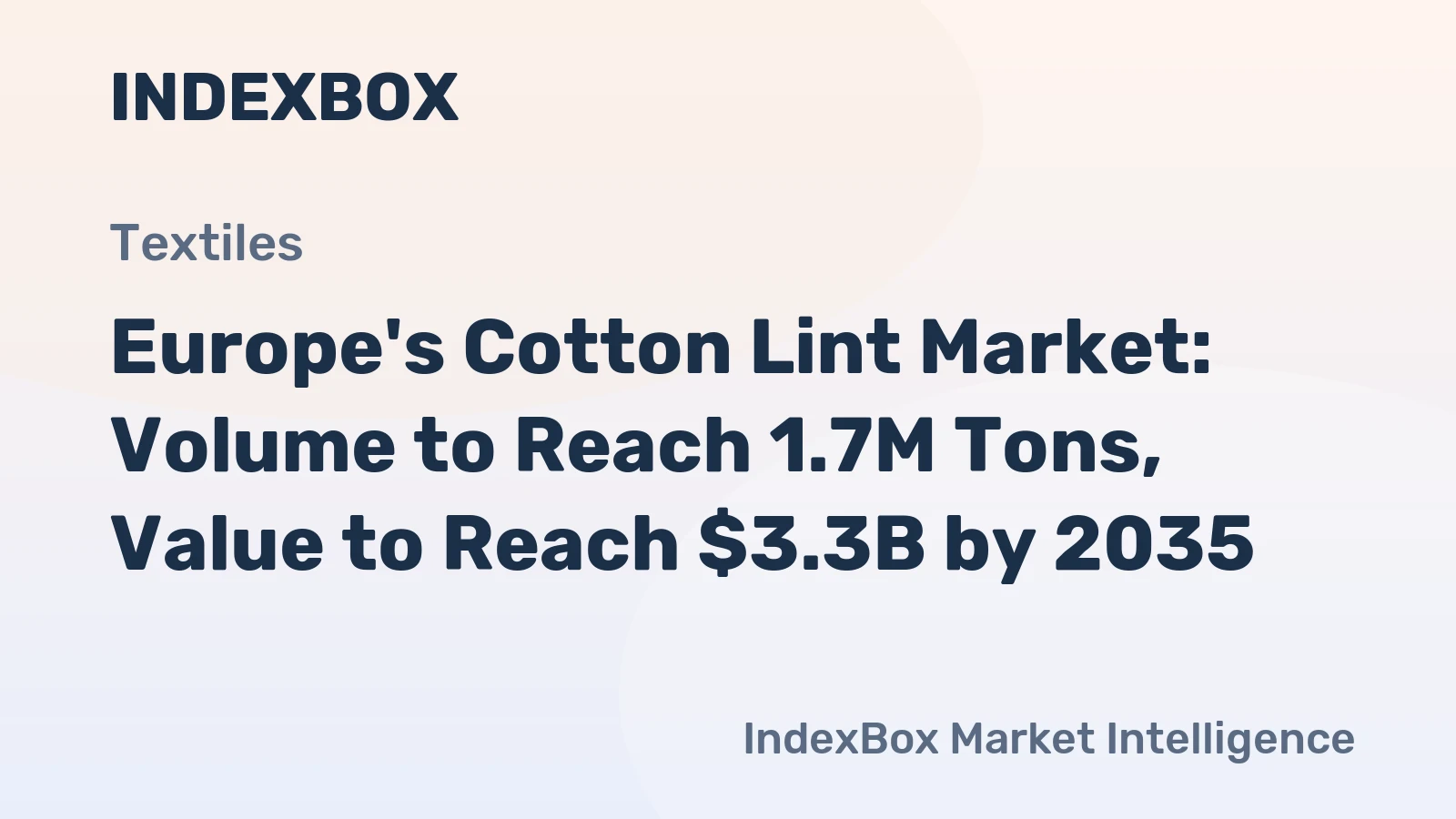 Europe's Cotton Lint Market: Volume to Reach 1.7M Tons, Value to Reach $3.3B by 2035