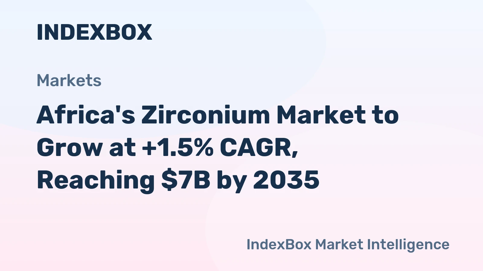 Africa's Zirconium Market to Grow at +1.5% CAGR, Reaching $7B by 2035
