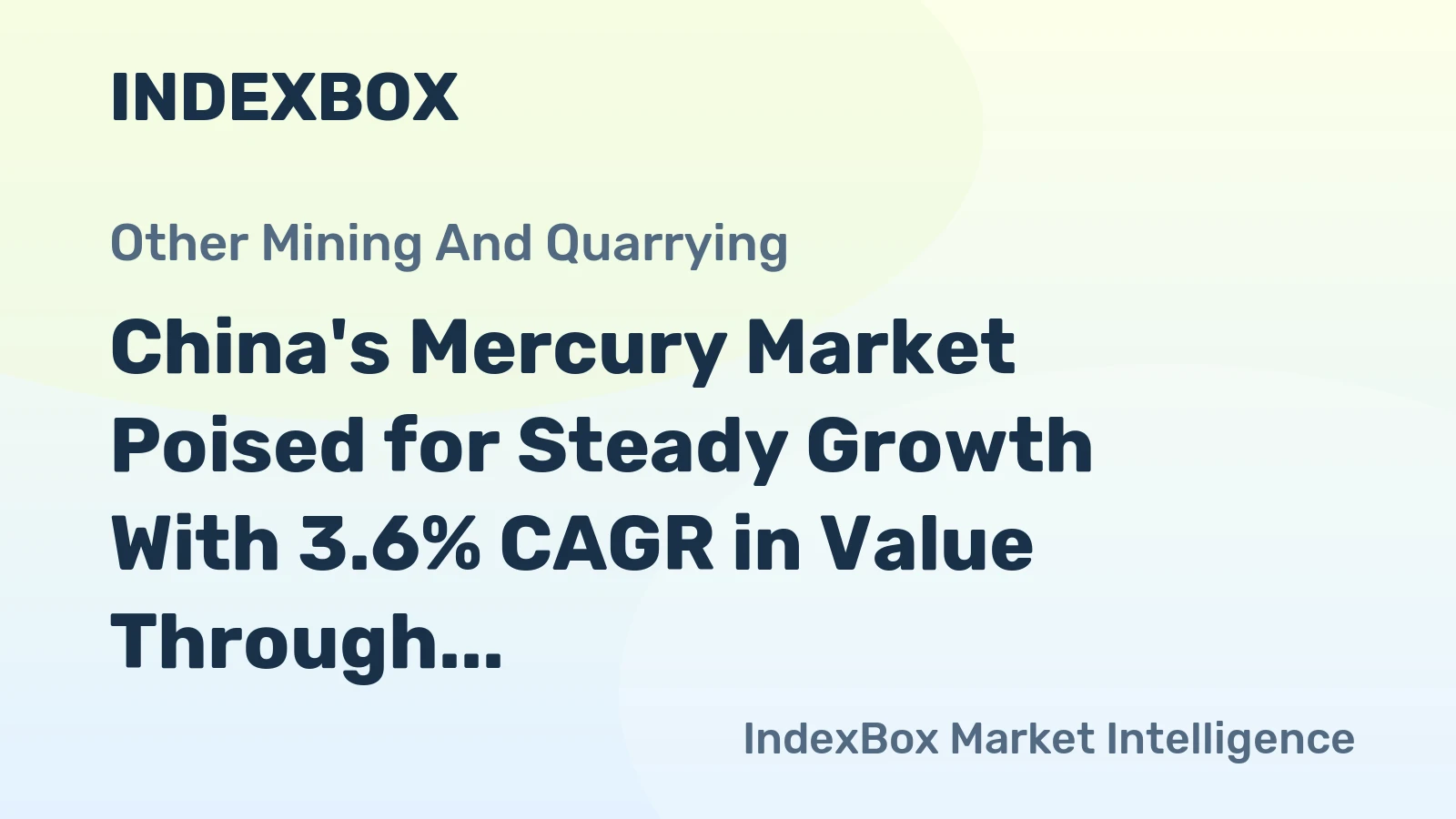 China's Mercury Market Poised for Steady Growth With 3.6% CAGR in Value Through 2035