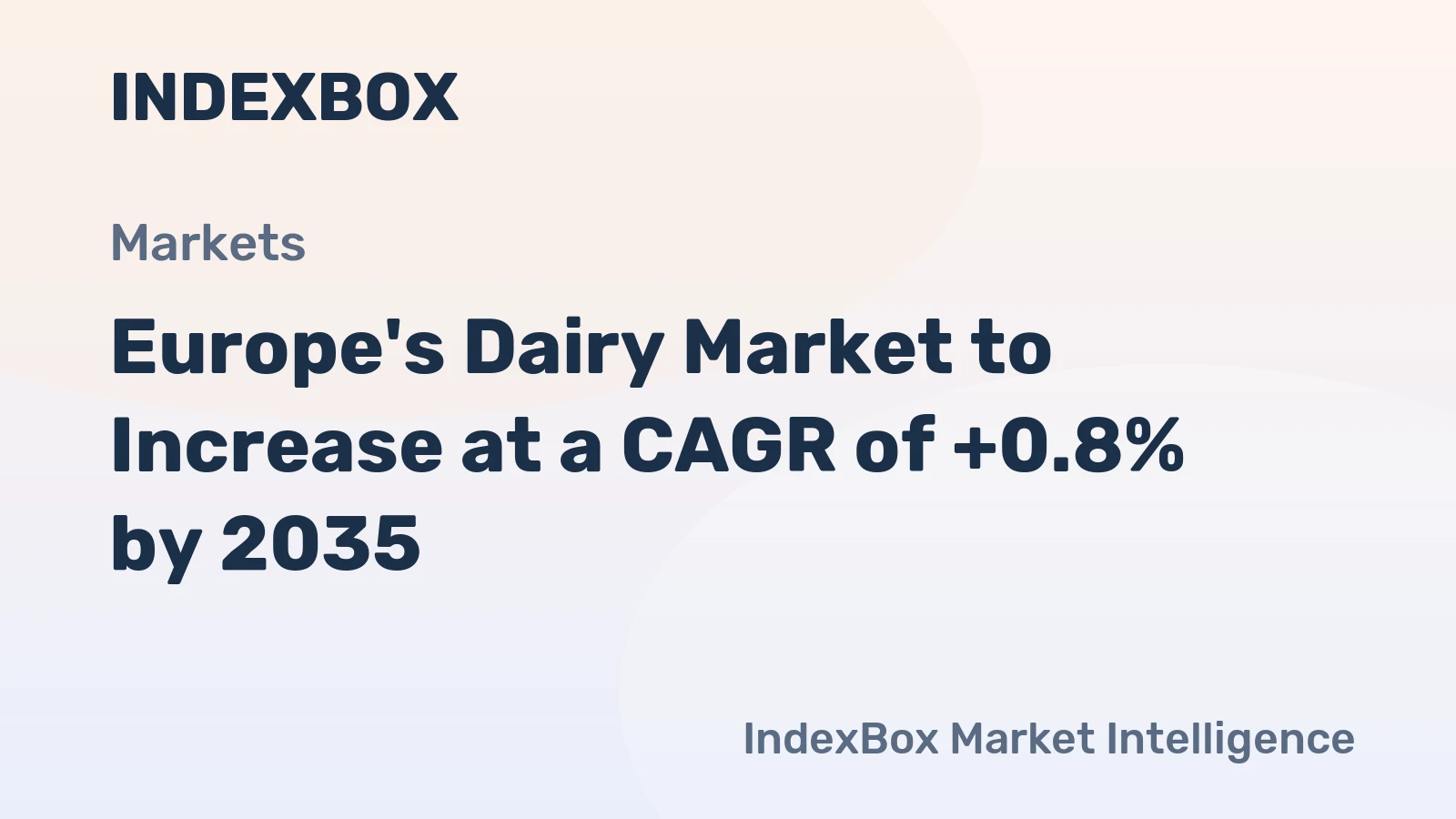 Europe's Dairy Market to Increase at a CAGR of +0.8% by 2035