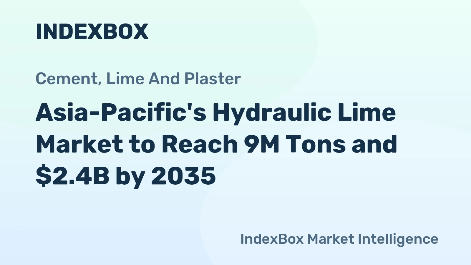 Asia-Pacific's Hydraulic Lime Market to Reach 9M Tons and $2.4B by 2035