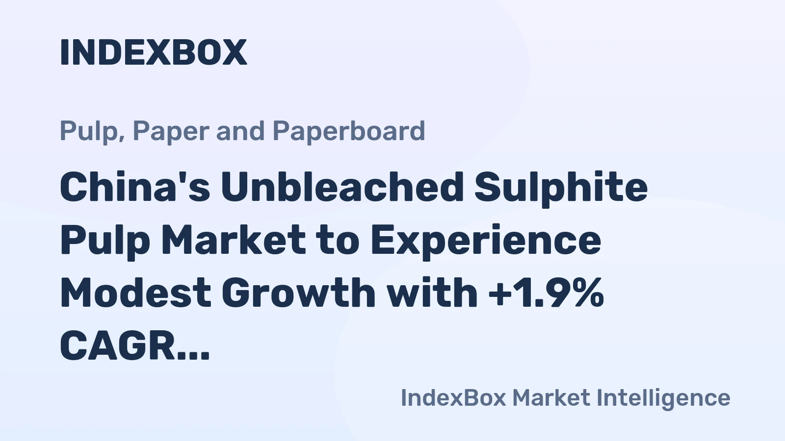 China's Unbleached Sulphite Pulp Market to Experience Modest Growth with +1.9% CAGR