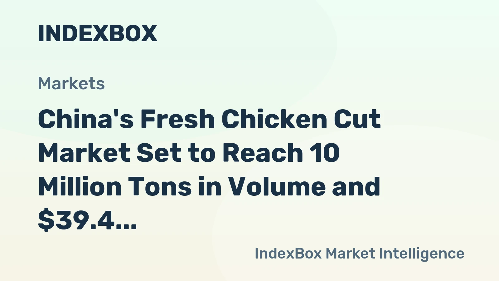 China's Fresh Chicken Cut Market Set to Reach 10 Million Tons in Volume and $39.4 Billion in Value by 2035