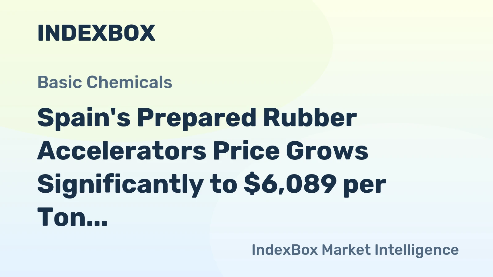 Spain's Prepared Rubber Accelerators Price Grows Significantly to $6,089 per Ton