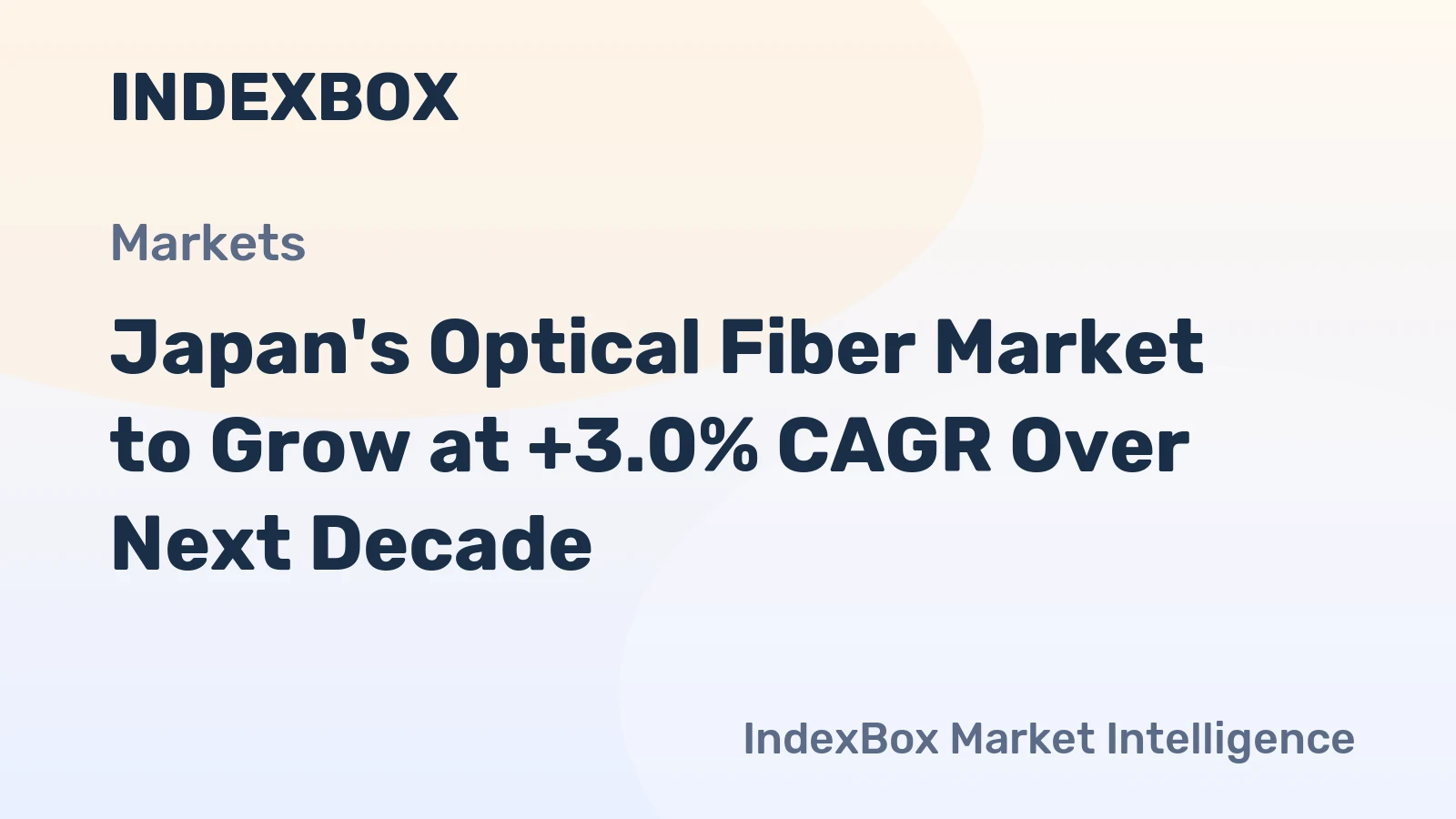Japan's Optical Fiber Market to Grow at +3.0% CAGR Over Next Decade