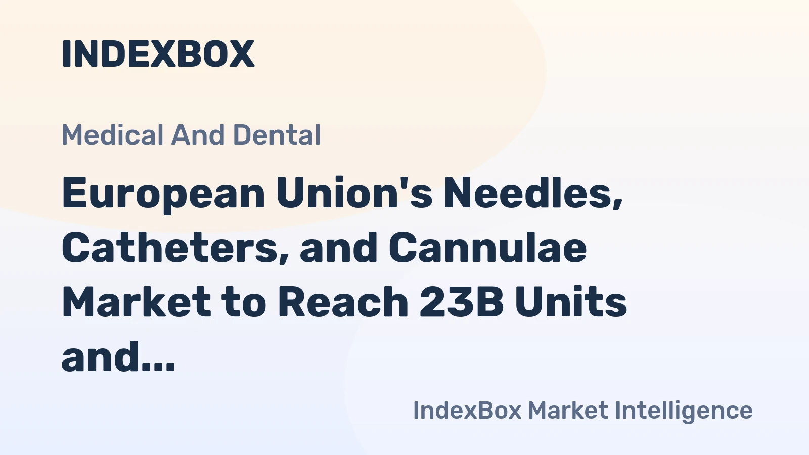 European Union's Needles, Catheters, and Cannulae Market to Reach 23B Units and $10.5B by 2035