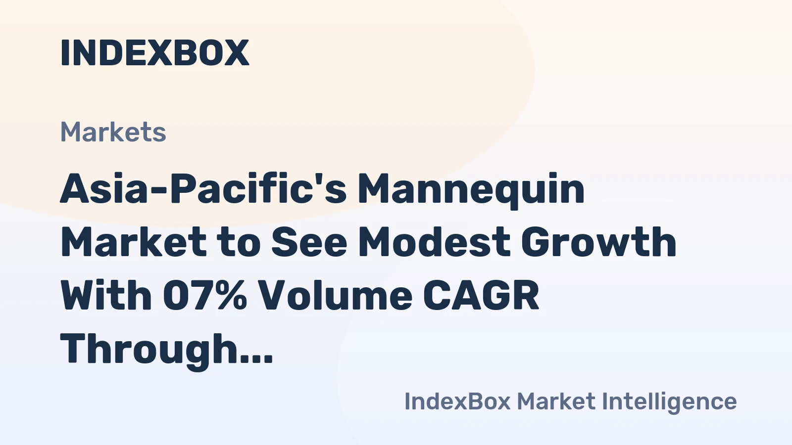 Asia-Pacific's Mannequin Market to See Modest Growth With 07% Volume CAGR Through 2035