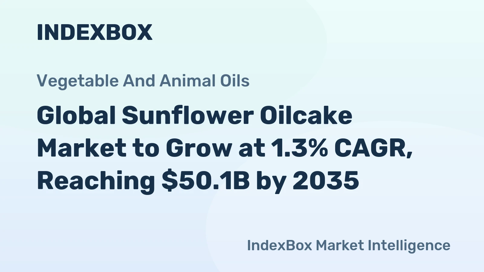 Global Sunflower Oilcake Market to Grow at 1.3% CAGR, Reaching $50.1B by 2035