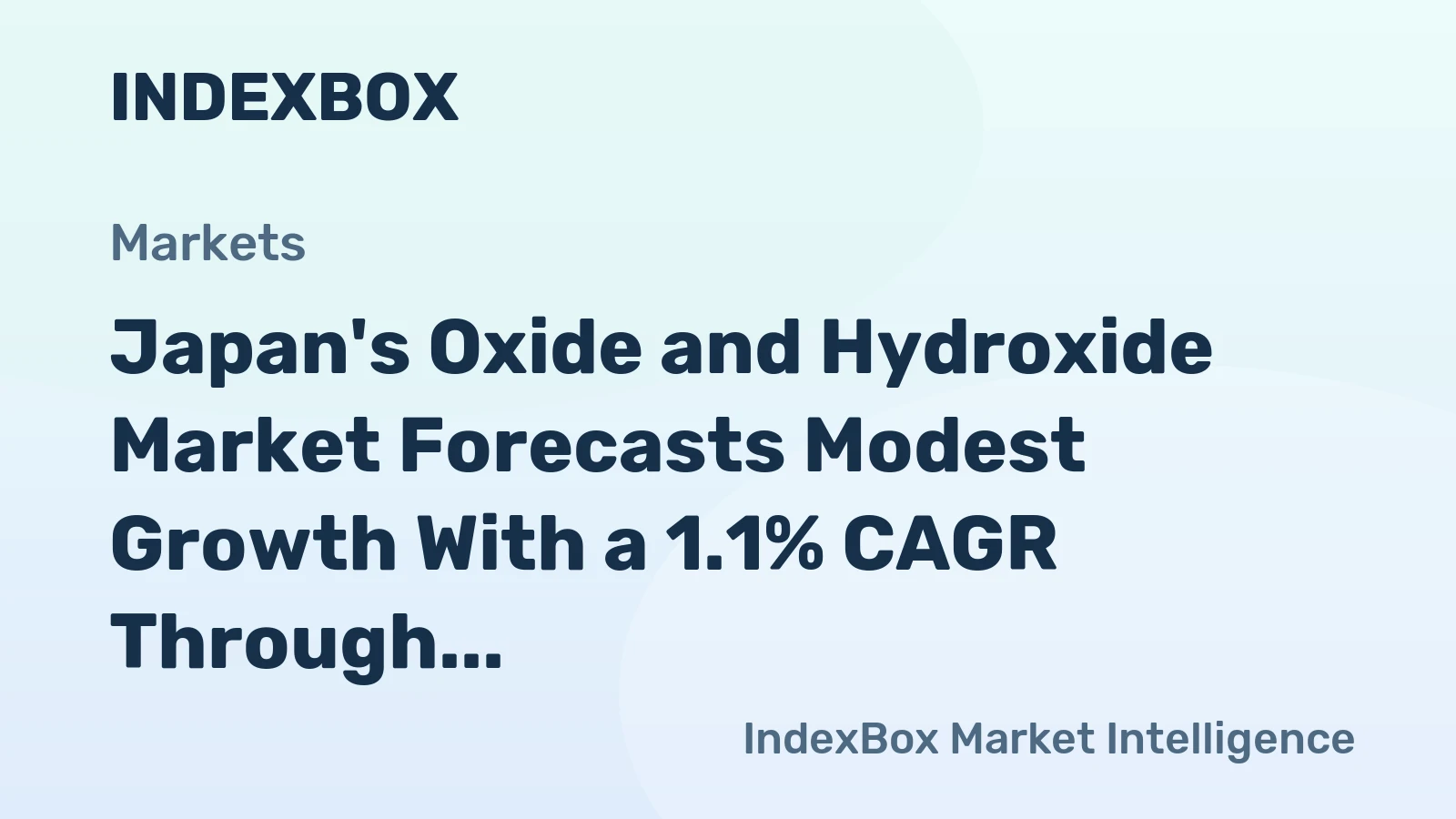 Japan's Oxide and Hydroxide Market Forecasts Modest Growth With a 1.1% CAGR Through 2035
