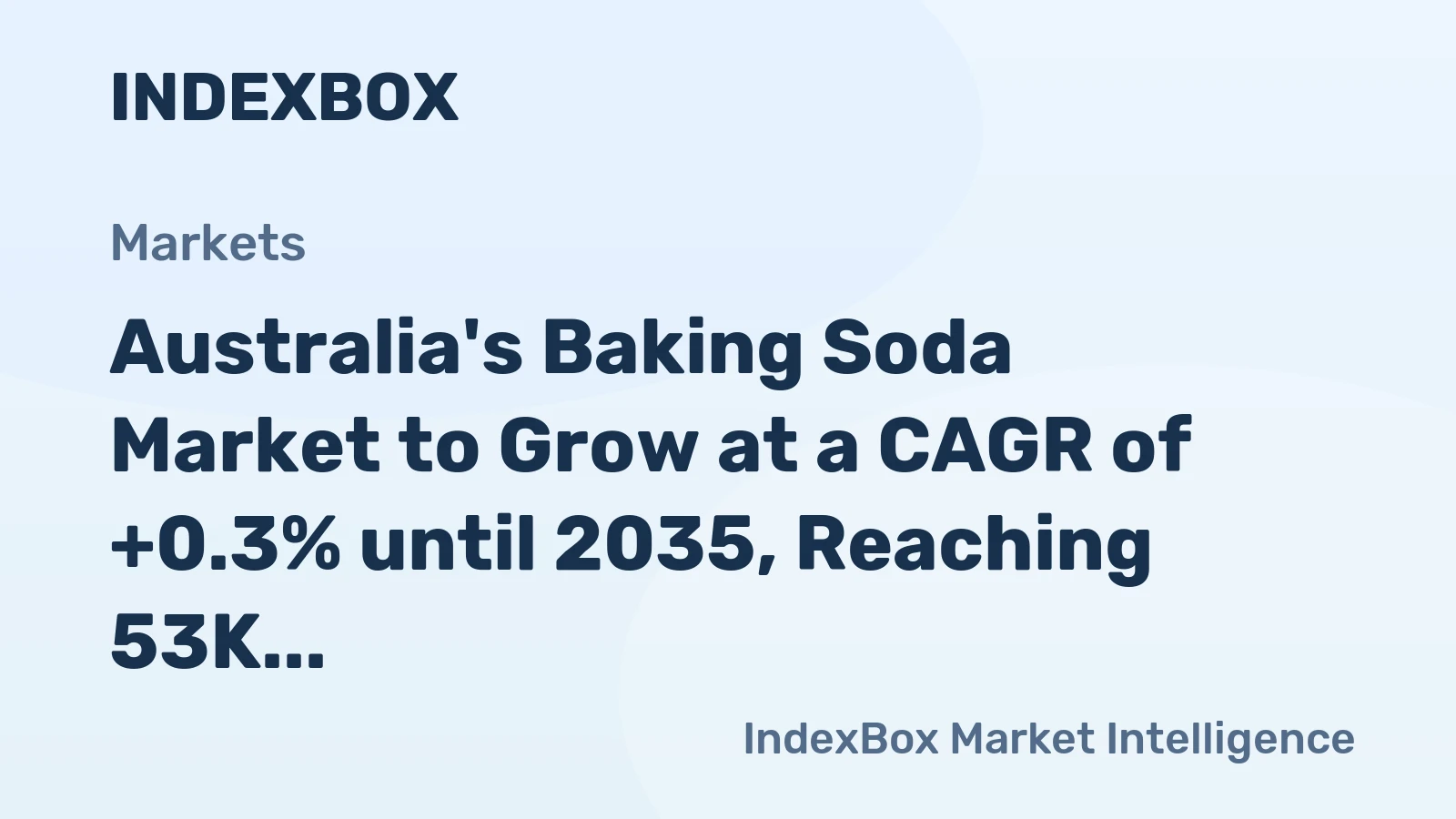 Australia's Baking Soda Market to Grow at a CAGR of +0.3% until 2035, Reaching 53K Tons