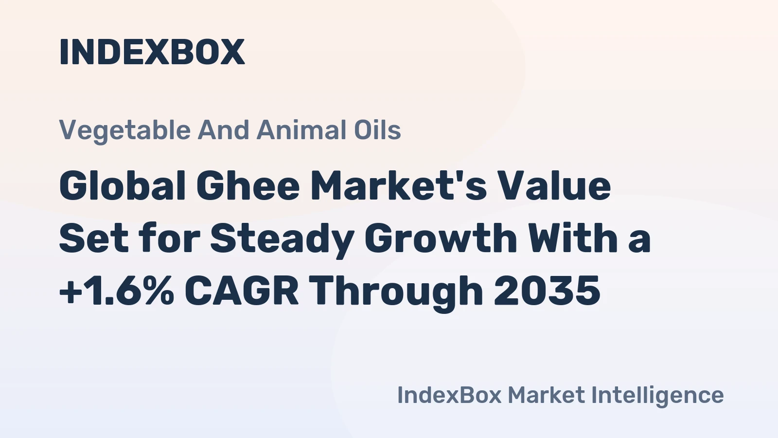 Global Ghee Market's Value Set for Steady Growth With a +1.6% CAGR Through 2035