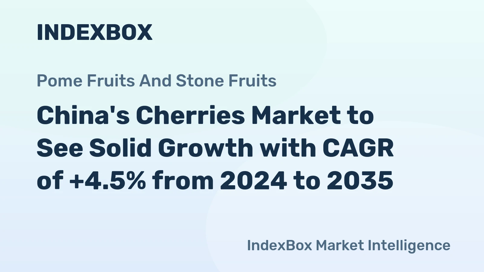 China's Cherries Market to See Solid Growth with CAGR of +4.5% from 2024 to 2035