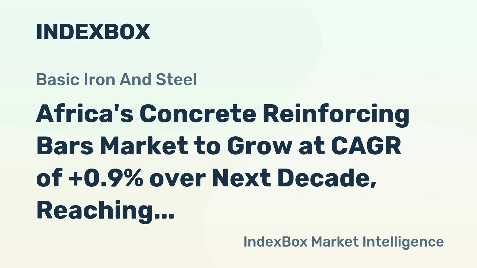 Africa's Concrete Reinforcing Bars Market to Grow at CAGR of +0.9% over Next Decade, Reaching $22.5B by 2035