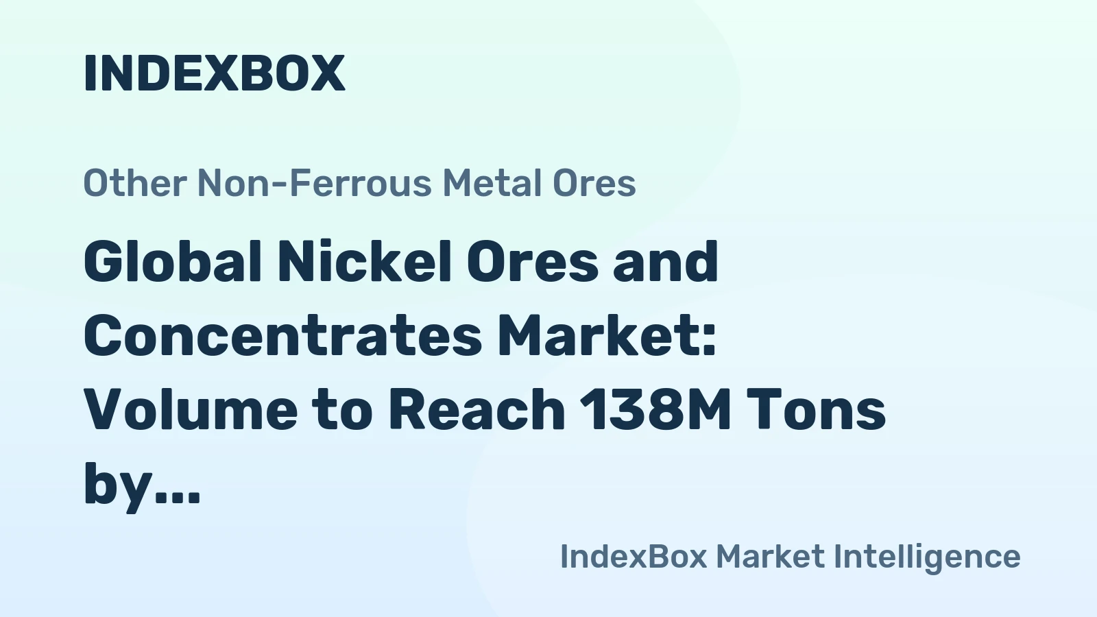 Global Nickel Ores and Concentrates Market: Volume to Reach 138M Tons by 2035 with Value Reaching $49.7B