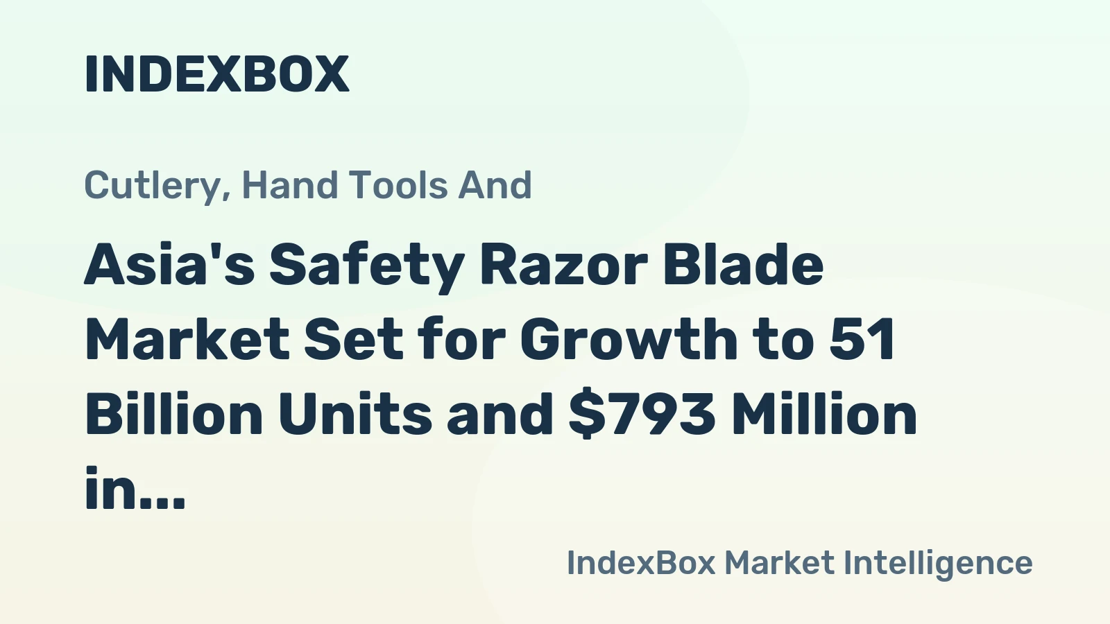 Asia's Safety Razor Blade Market Set for Growth to 51 Billion Units and $793 Million in Value