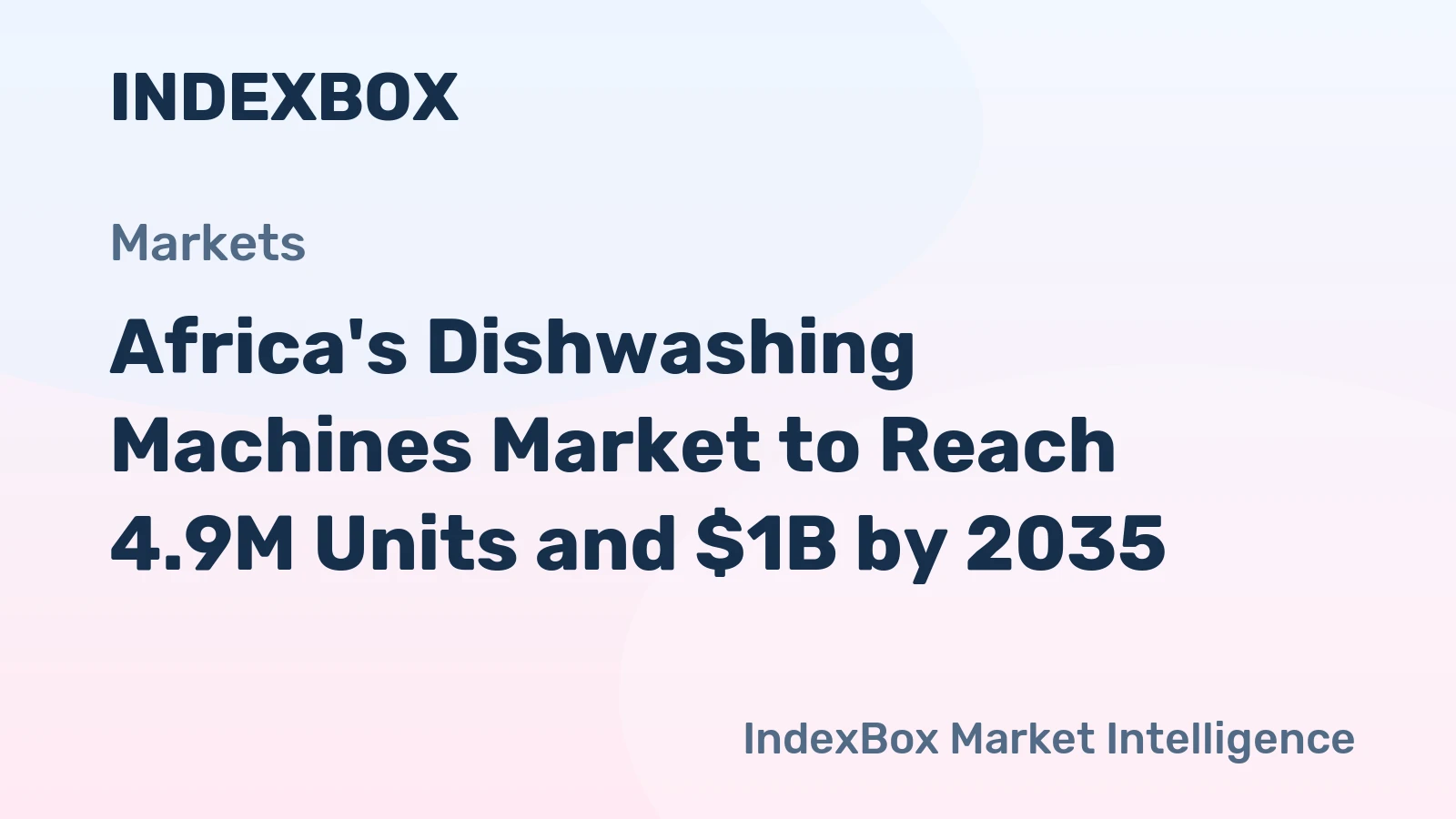 Africa's Dishwashing Machines Market to Reach 4.9M Units and $1B by 2035
