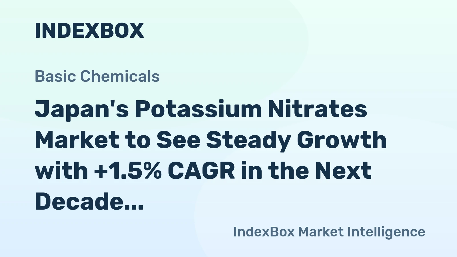 Japan's Potassium Nitrates Market to See Steady Growth with +1.5% CAGR in the Next Decade