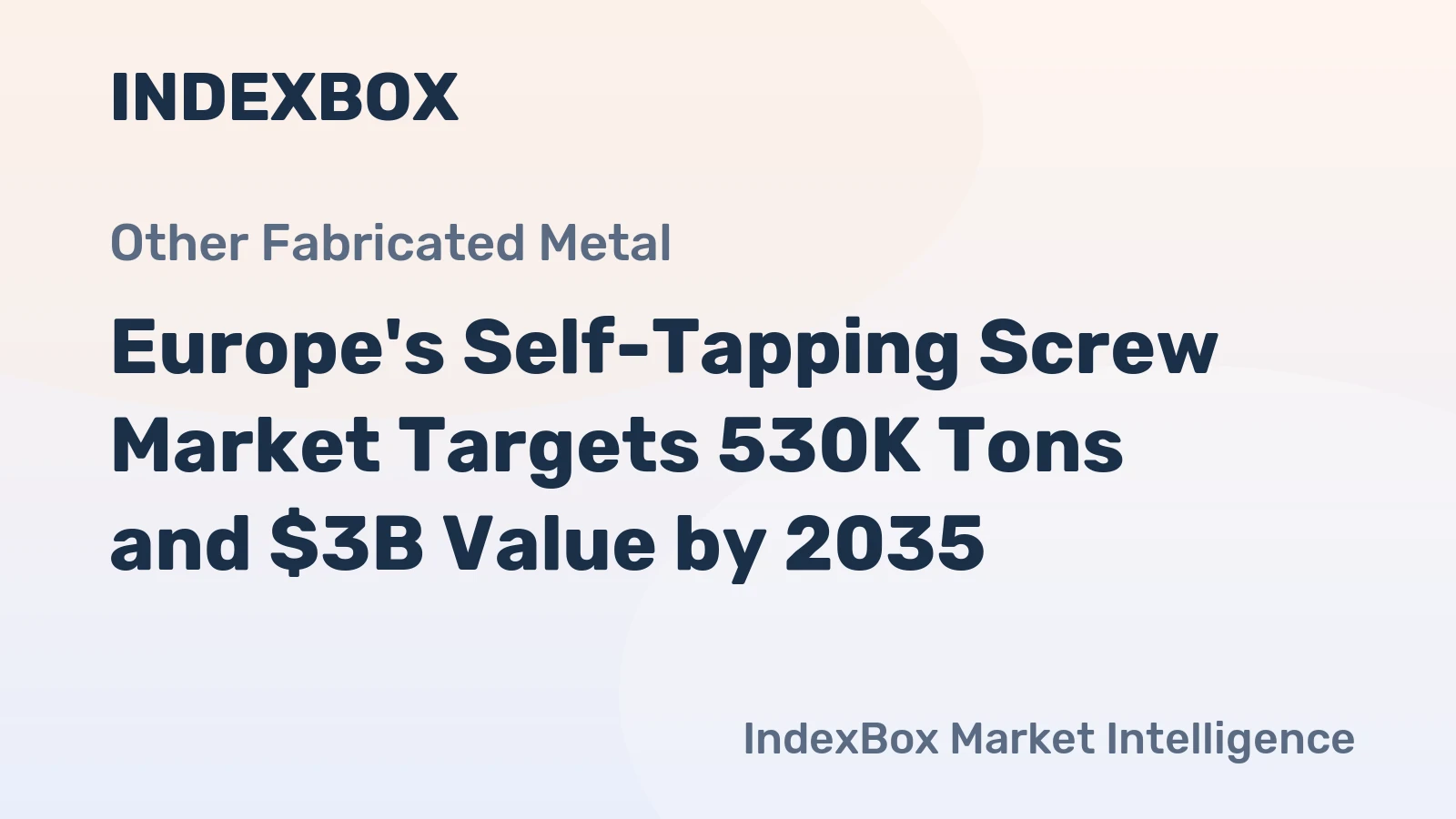 Europe's Self-Tapping Screw Market Targets 530K Tons and $3B Value by 2035