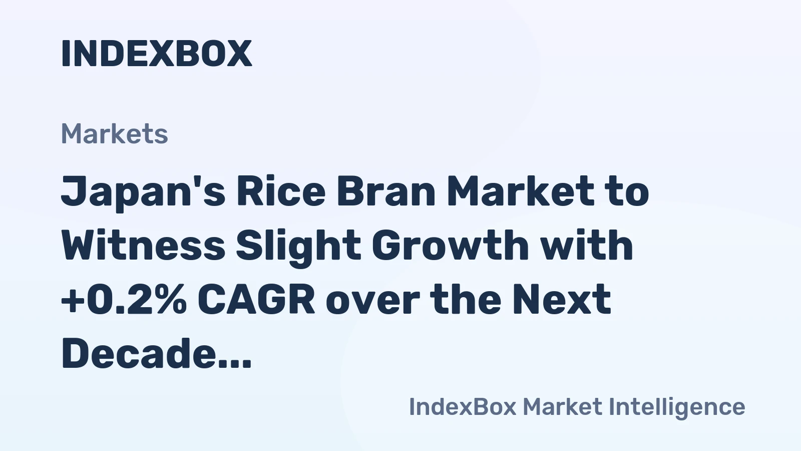 Japan's Rice Bran Market to Witness Slight Growth with +0.2% CAGR over the Next Decade
