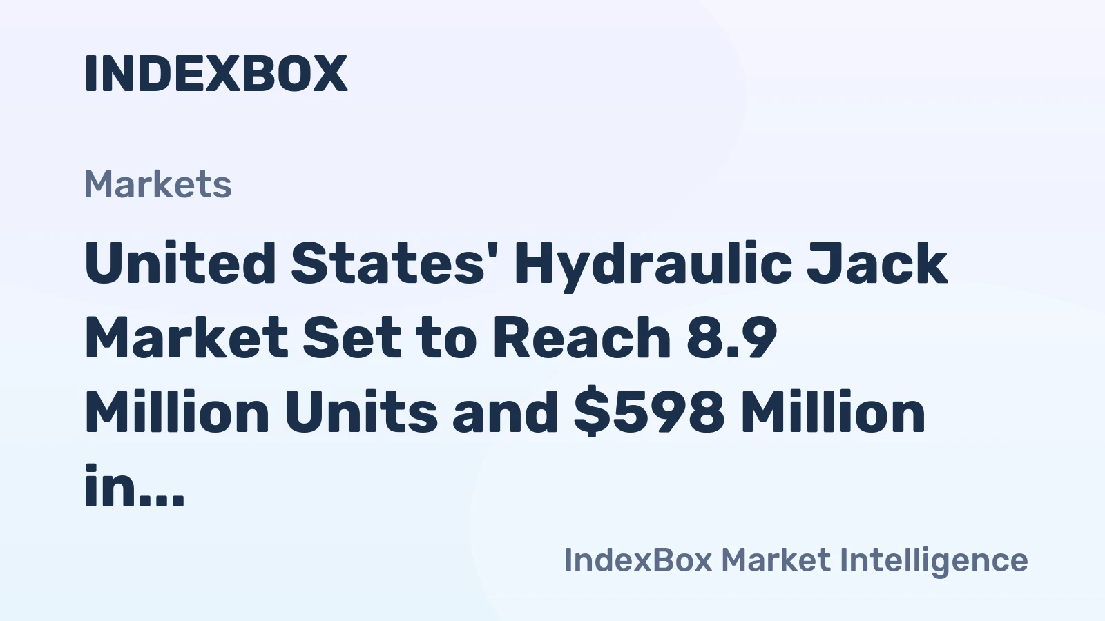 United States' Hydraulic Jack Market Set to Reach 8.9 Million Units and $598 Million in Value