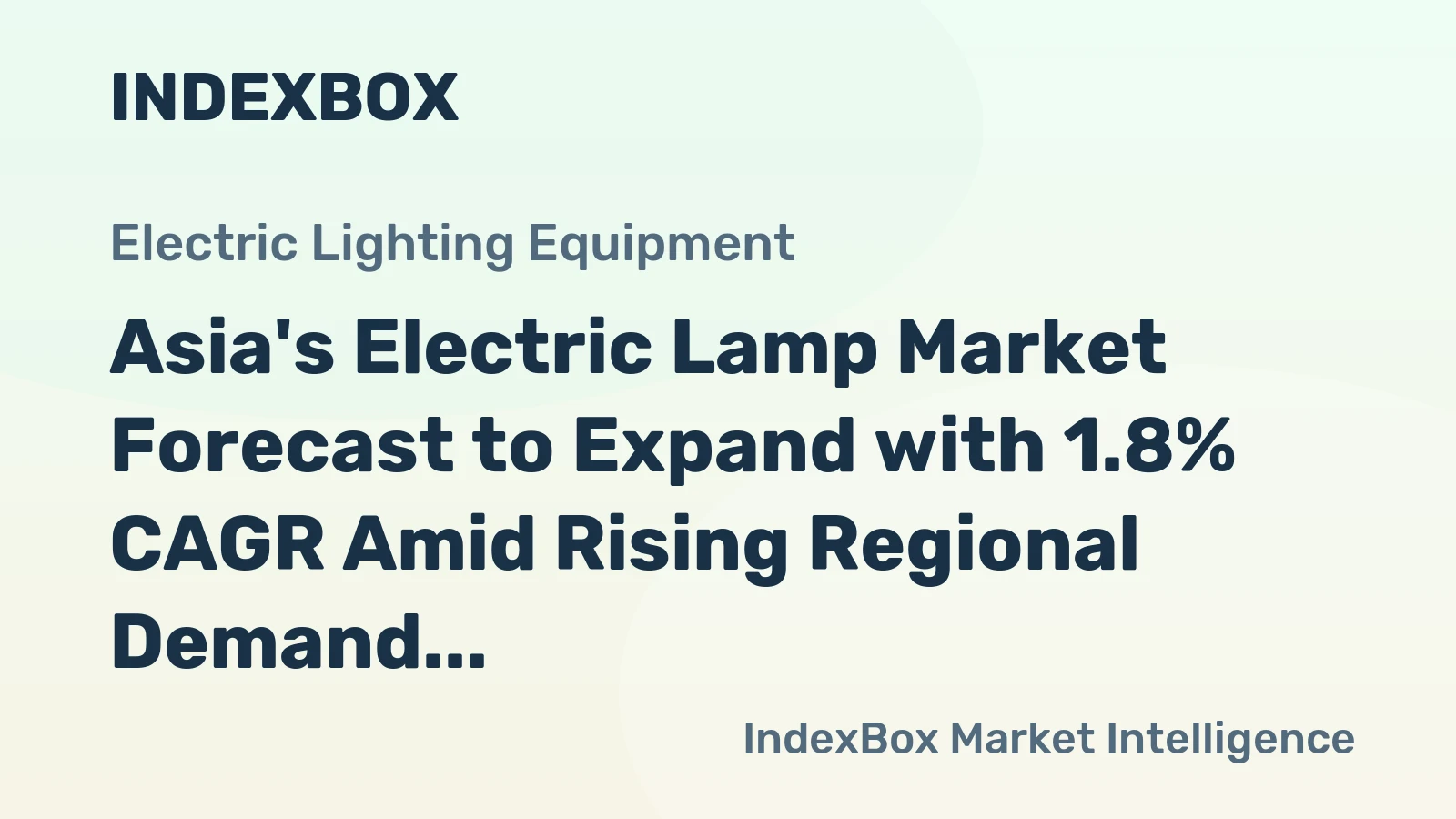 Asia's Electric Lamp Market Forecast to Expand with 1.8% CAGR Amid Rising Regional Demand