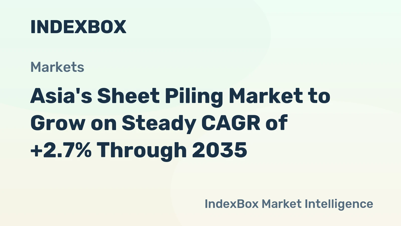 Asia's Sheet Piling Market to Grow on Steady CAGR of +2.7% Through 2035