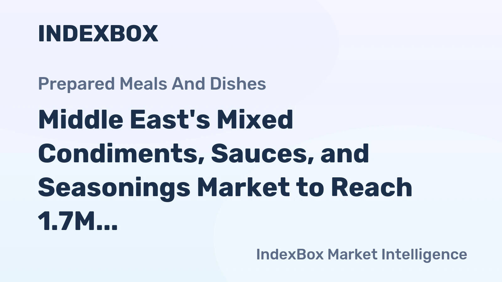 Middle East's Mixed Condiments, Sauces, and Seasonings Market to Reach 1.7M Tons by 2035, Valued at $3.9B