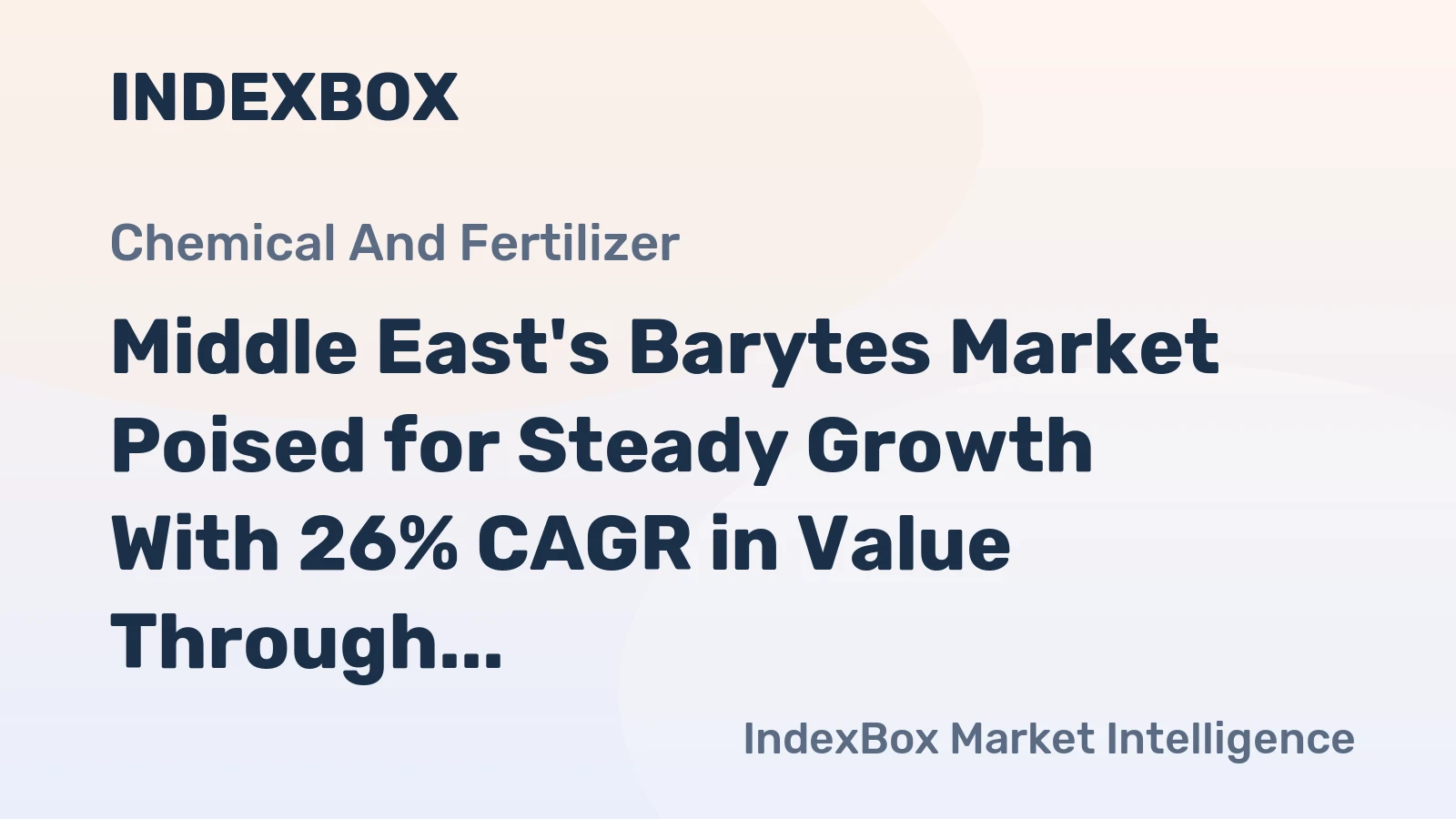 Middle East's Barytes Market Poised for Steady Growth With 26% CAGR in Value Through 2035
