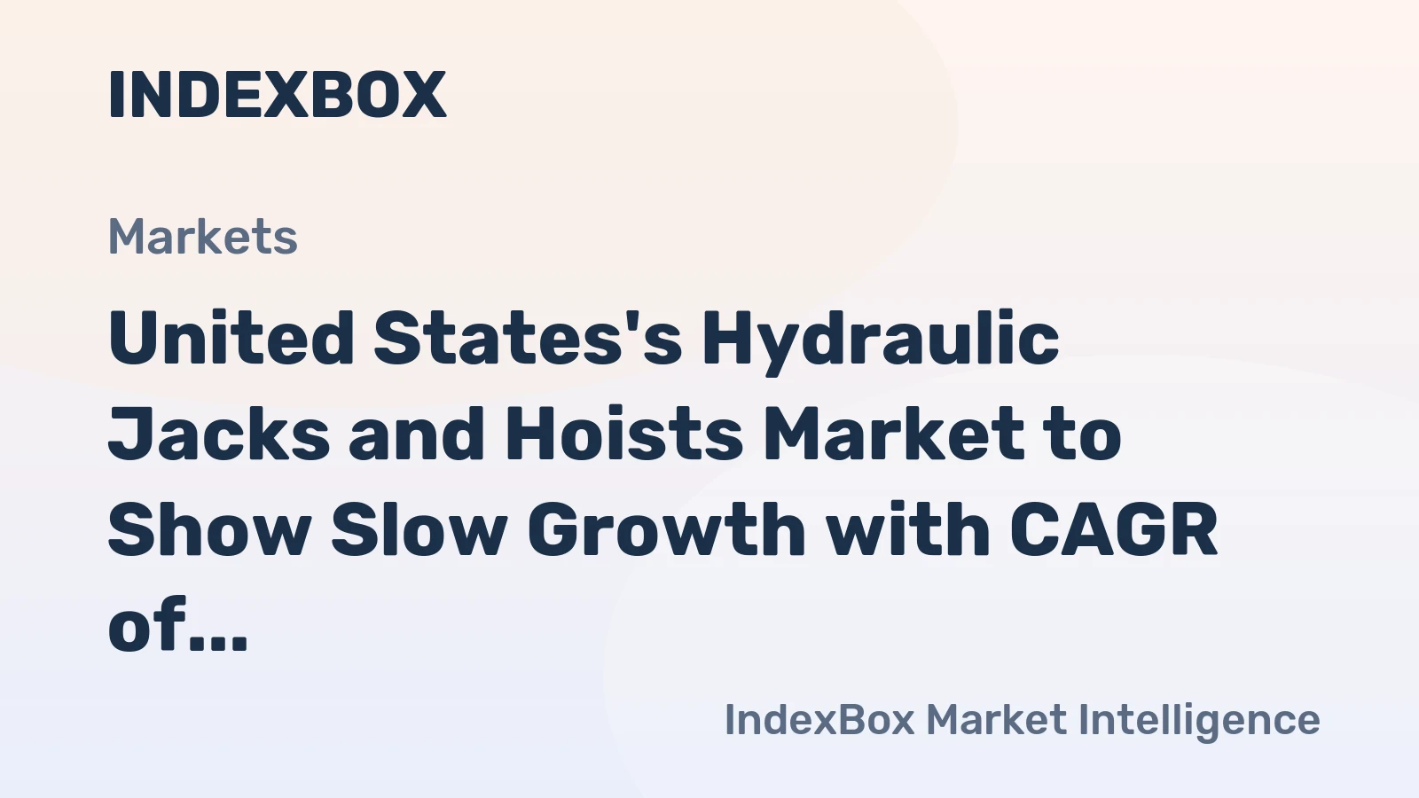 United States's Hydraulic Jacks and Hoists Market to Show Slow Growth with CAGR of +0.2% in Volume by 2035