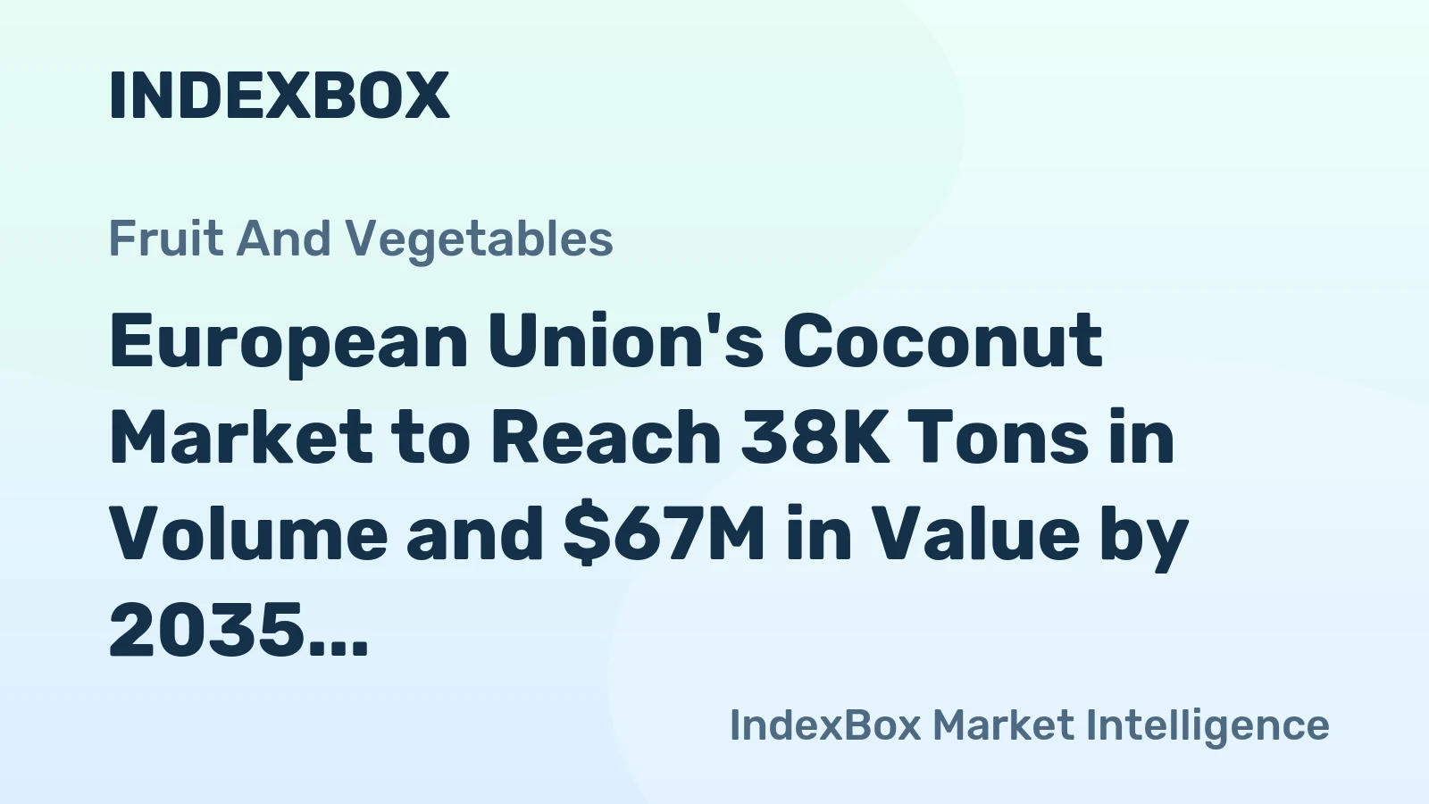 European Union's Coconut Market to Reach 38K Tons in Volume and $67M in Value by 2035