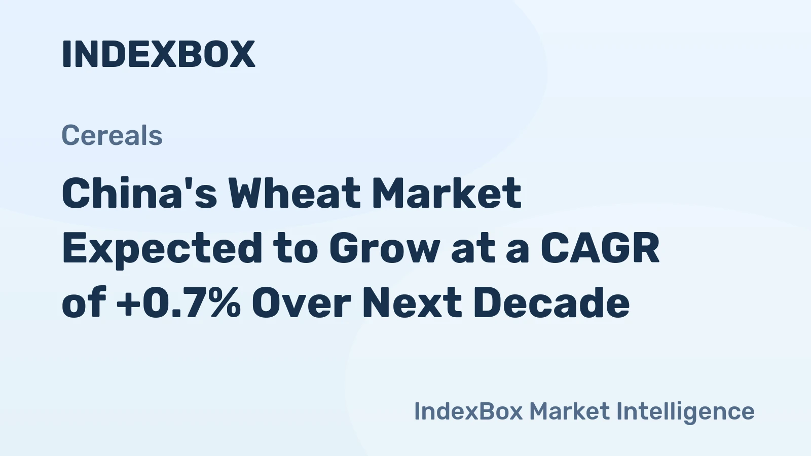 China's Wheat Market Expected to Grow at a CAGR of +0.7% Over Next Decade