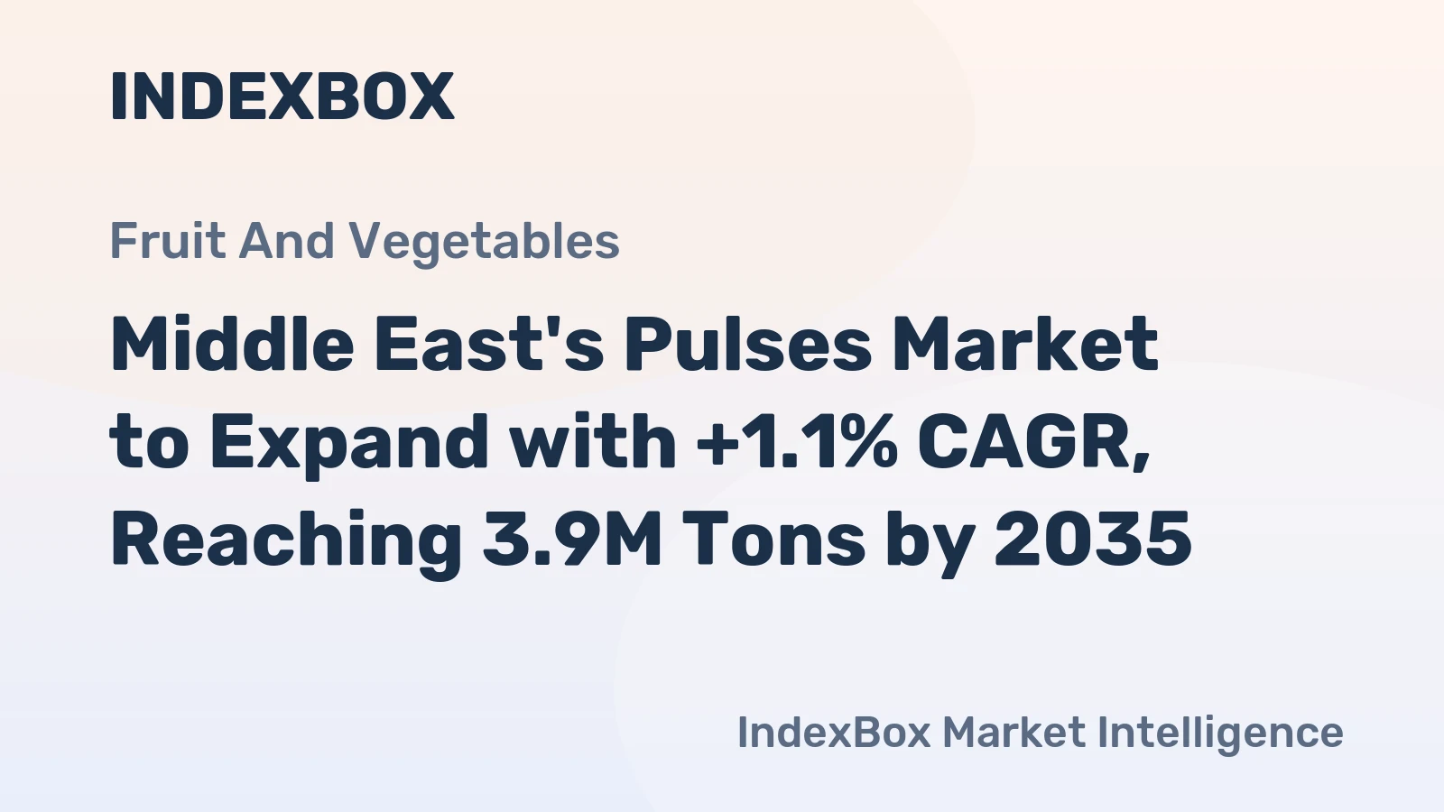 Middle East's Pulses Market to Expand with +1.1% CAGR, Reaching 3.9M Tons by 2035