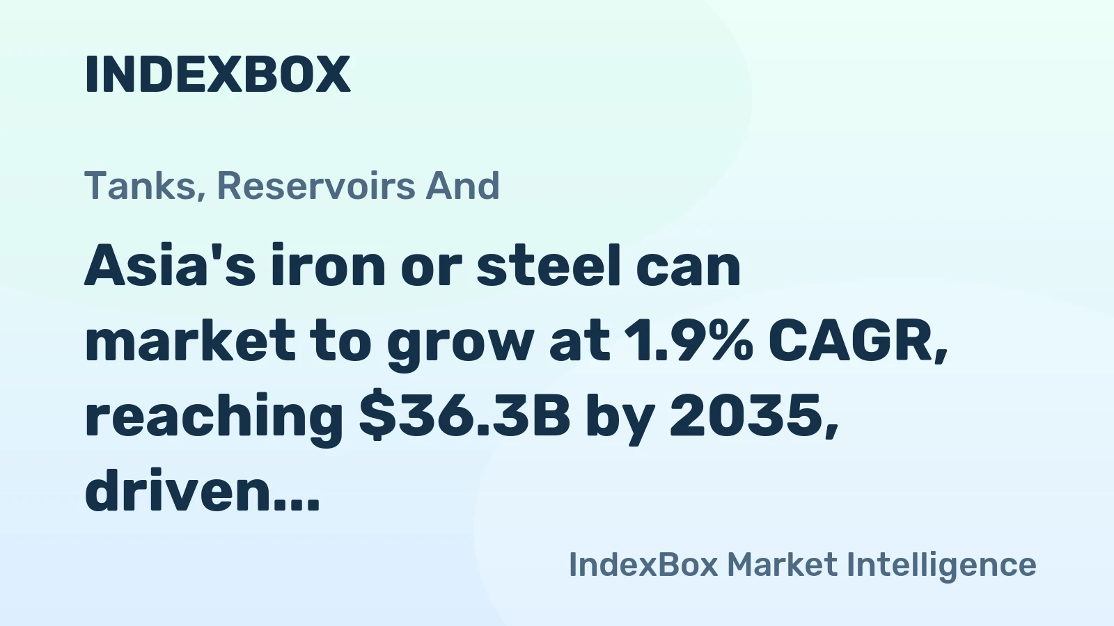 Asia's iron or steel can market to grow at 1.9% CAGR, reaching $36.3B by 2035, driven by sustained demand.