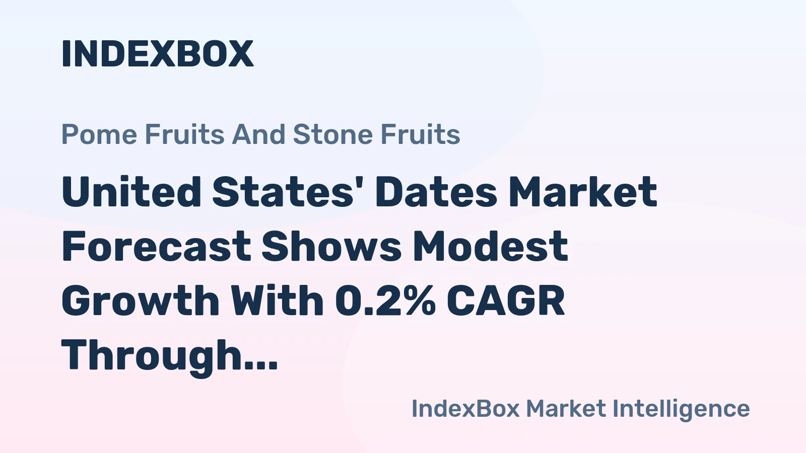 United States' Dates Market Forecast Shows Modest Growth With 0.2% CAGR Through 2035