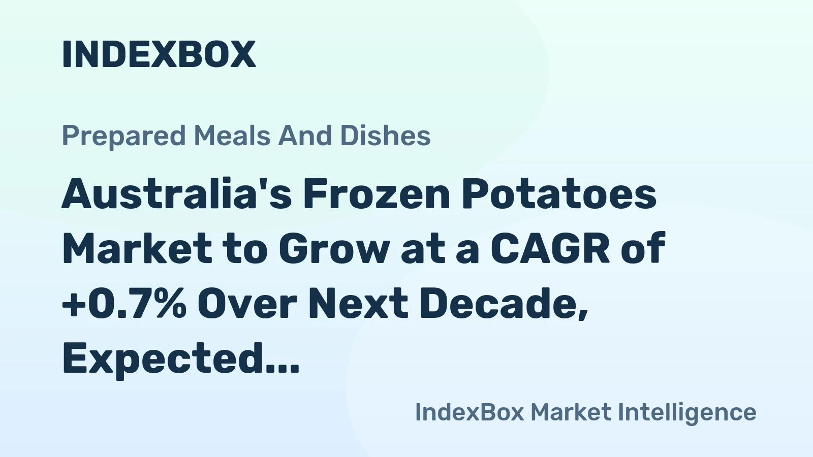 Australia's Frozen Potatoes Market to Grow at a CAGR of +0.7% Over Next Decade, Expected to Reach $582M by 2035