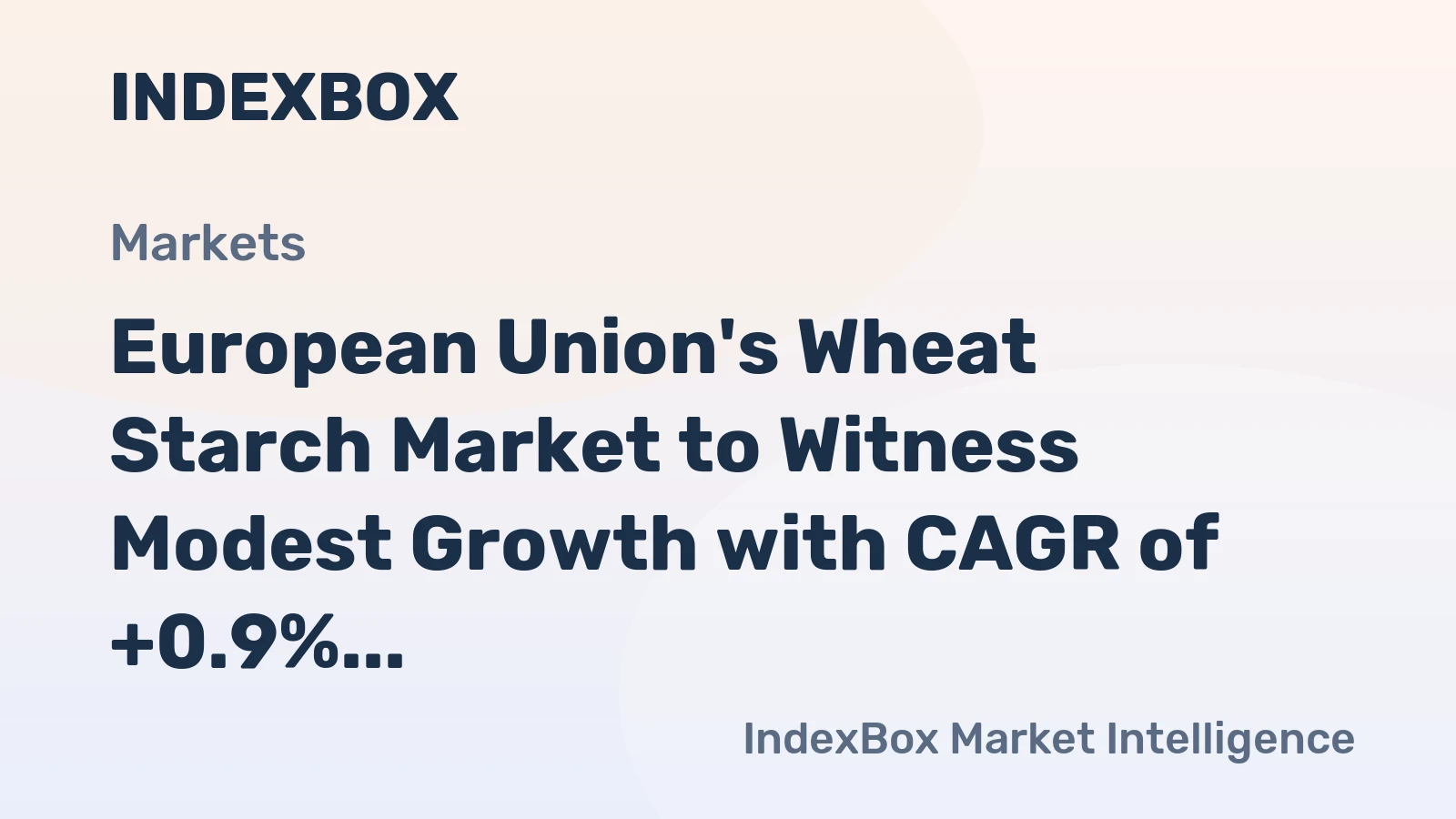 European Union's Wheat Starch Market to Witness Modest Growth with CAGR of +0.9% from 2024 to 2035