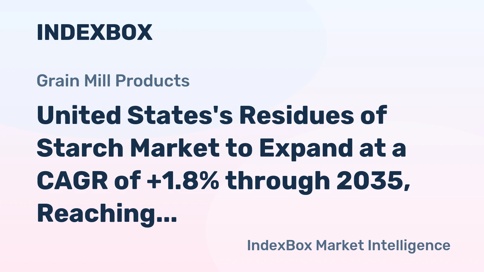 United States's Residues of Starch Market to Expand at a CAGR of +1.8% through 2035, Reaching $2.5B in Value
