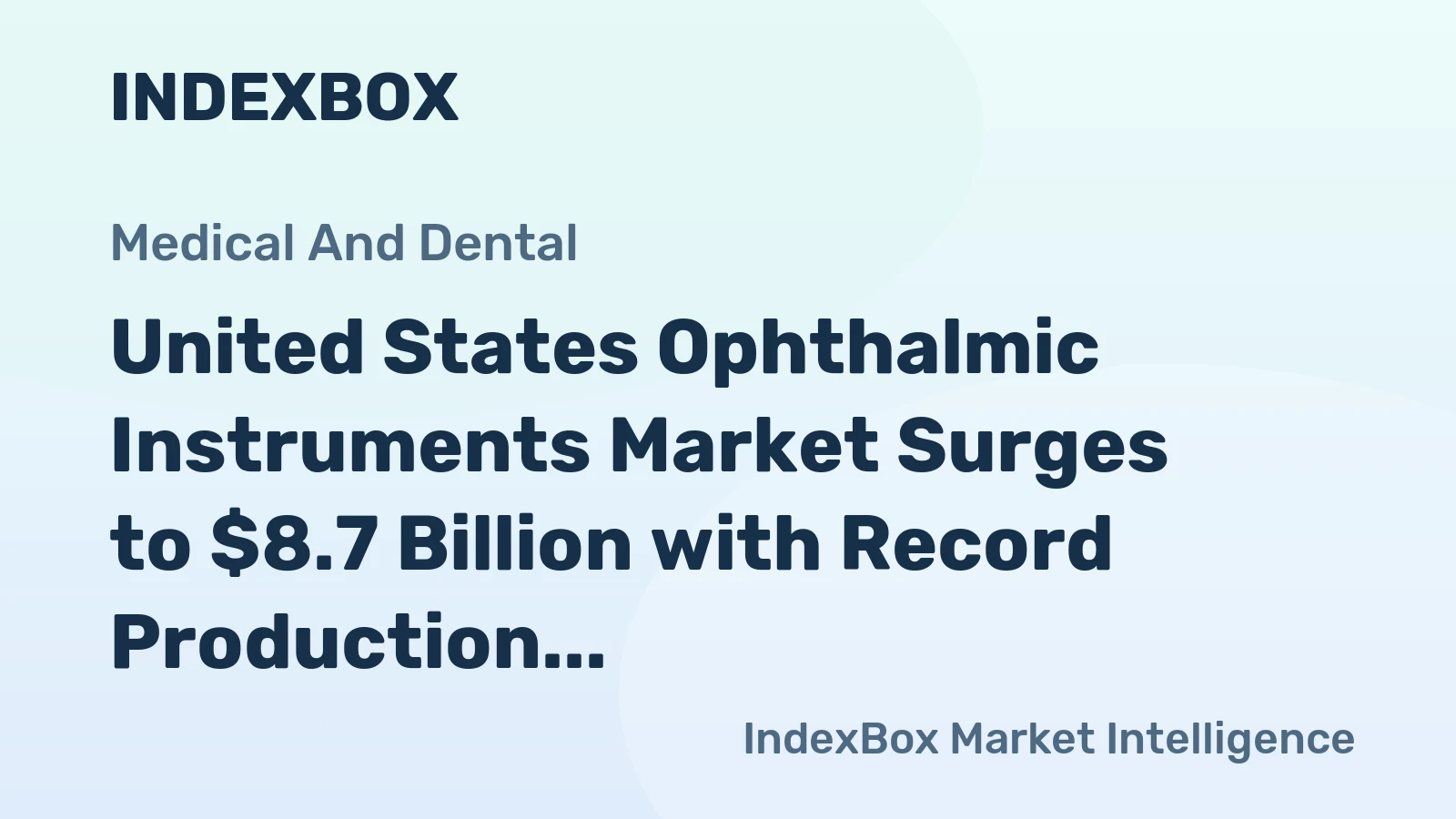 United States Ophthalmic Instruments Market Surges to $8.7 Billion with Record Production and Export Growth