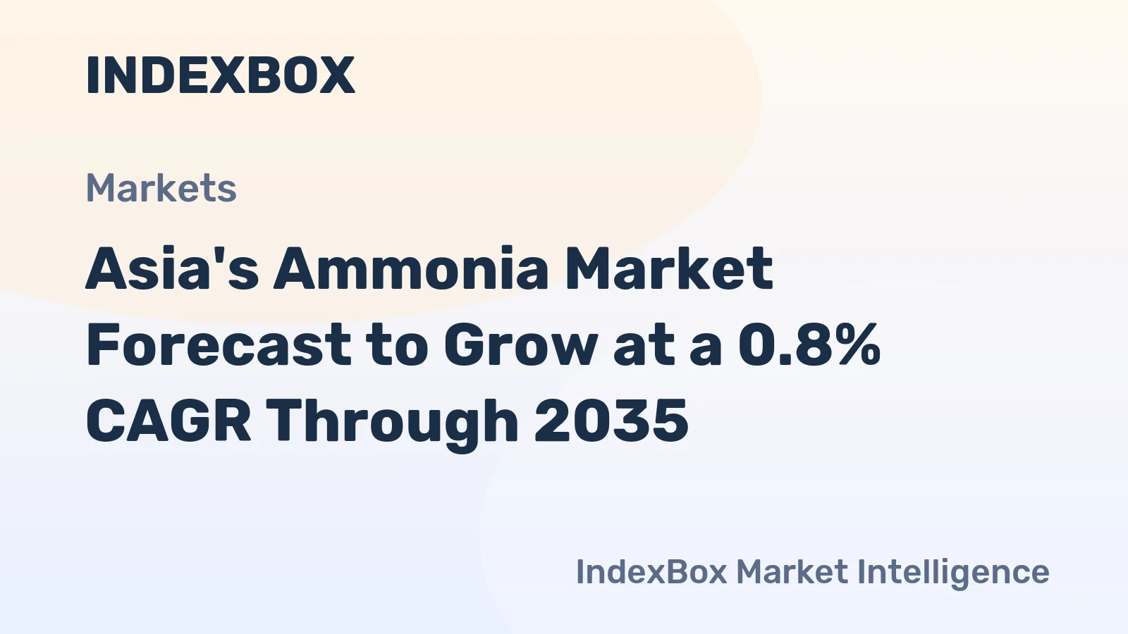 Asia's Ammonia Market Forecast to Grow at a 0.8% CAGR Through 2035