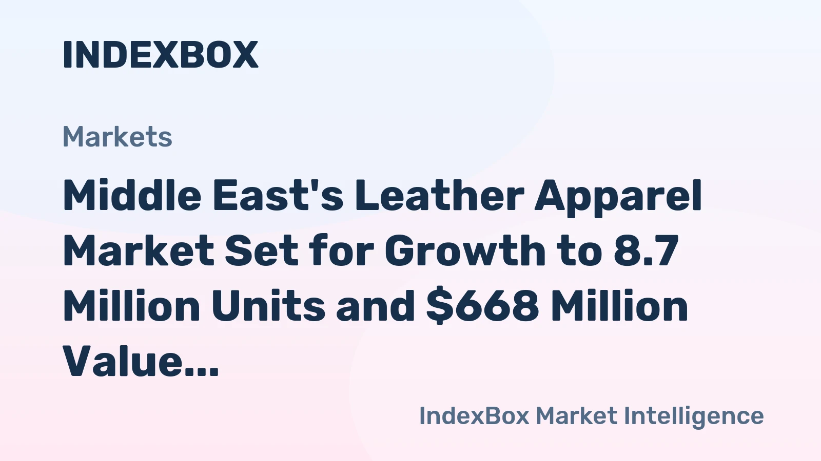 Middle East's Leather Apparel Market Set for Growth to 8.7 Million Units and $668 Million Value