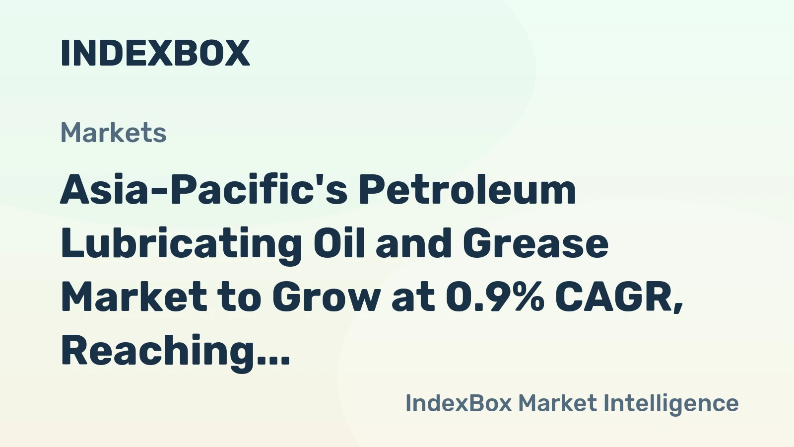 Asia-Pacific's Petroleum Lubricating Oil and Grease Market to Grow at 0.9% CAGR, Reaching 4.9M Tons by 2035