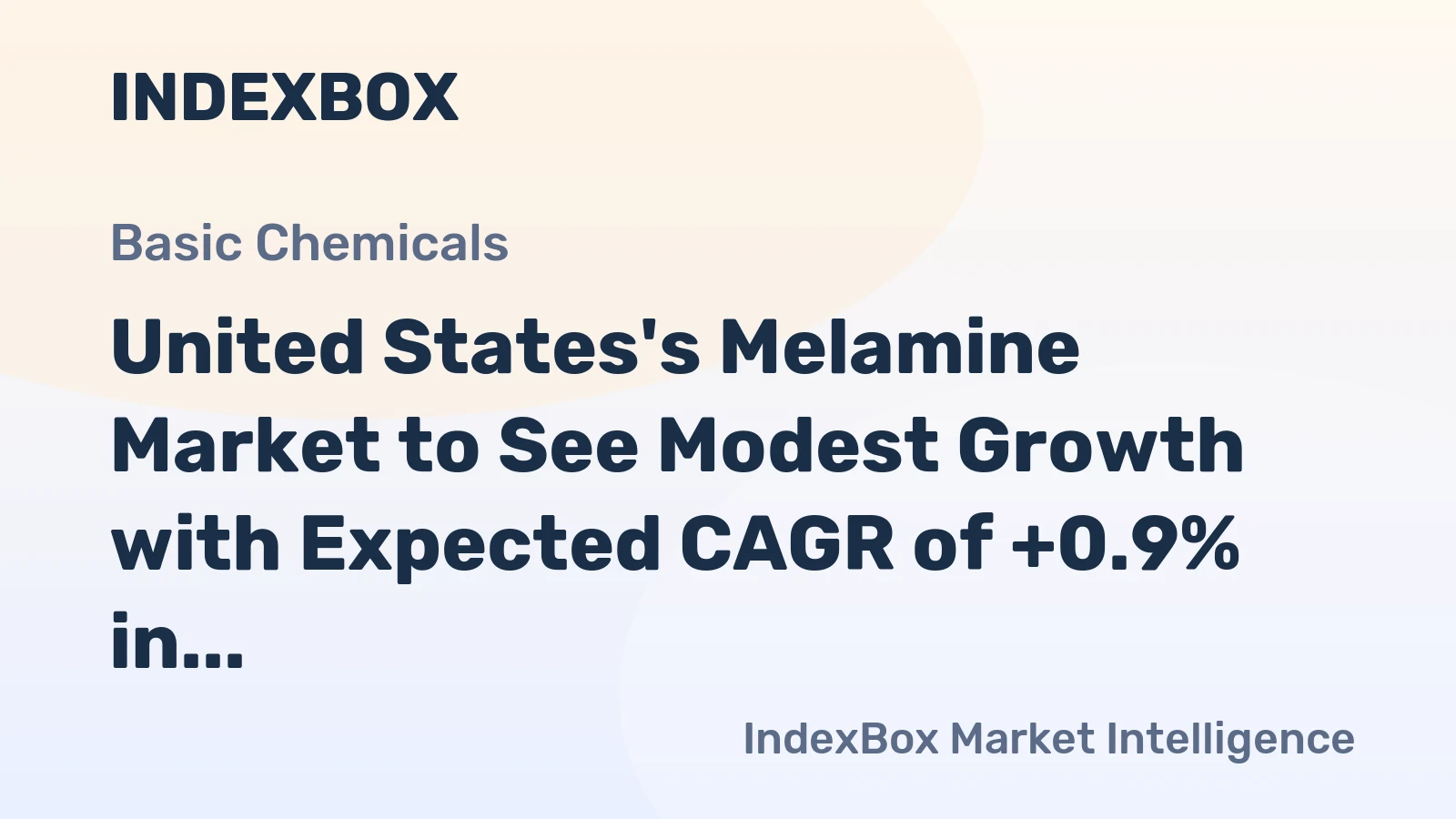United States's Melamine Market to See Modest Growth with Expected CAGR of +0.9% in Volume and +1.9% in Value Over Next Decade