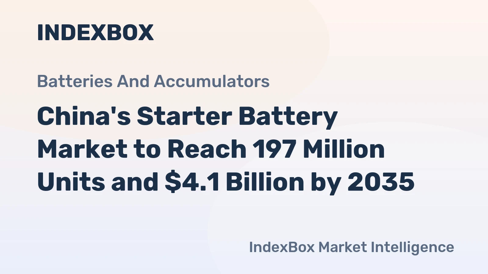 China's Starter Battery Market to Reach 197 Million Units and $4.1 Billion by 2035