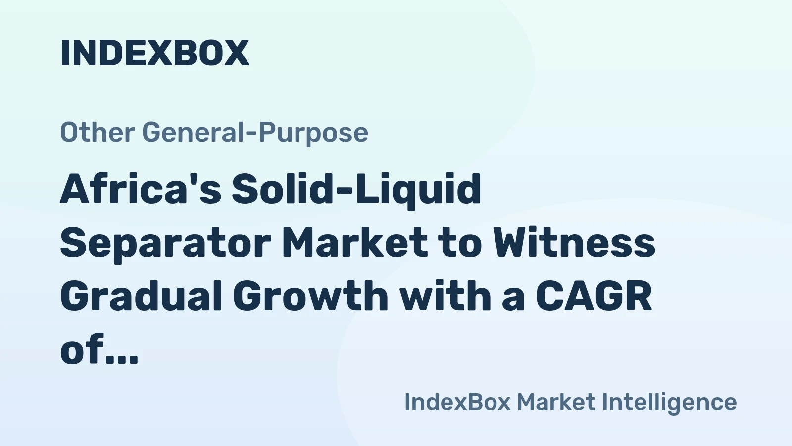 Africa's Solid-Liquid Separator Market to Witness Gradual Growth with a CAGR of +1.6% from 2024 to 2035