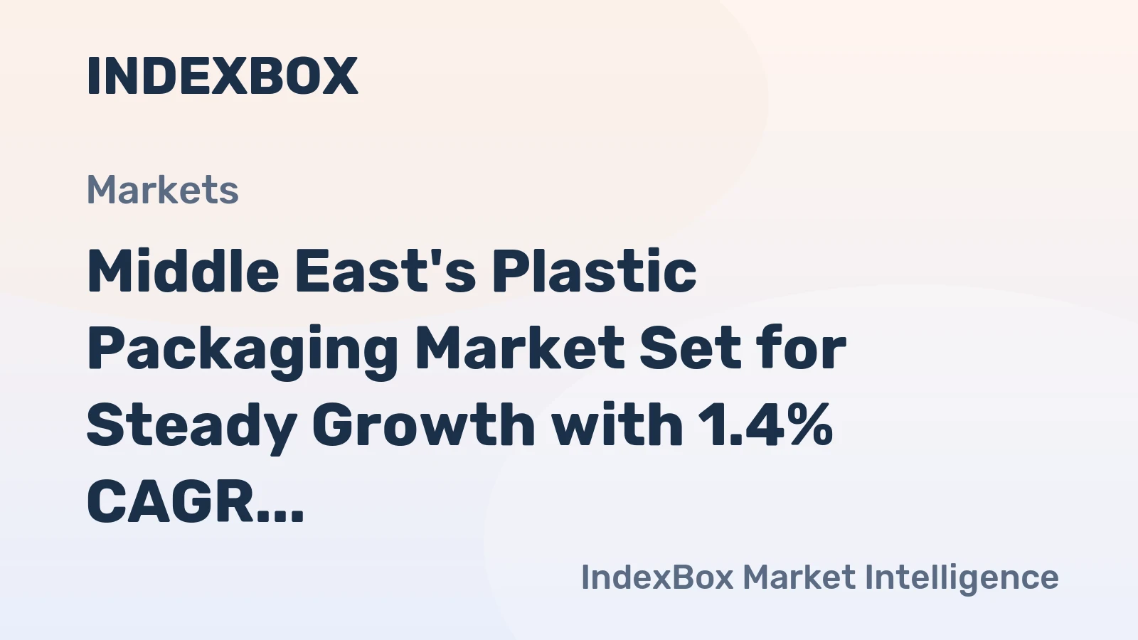Middle East's Plastic Packaging Market Set for Steady Growth with 1.4% CAGR Through 2035